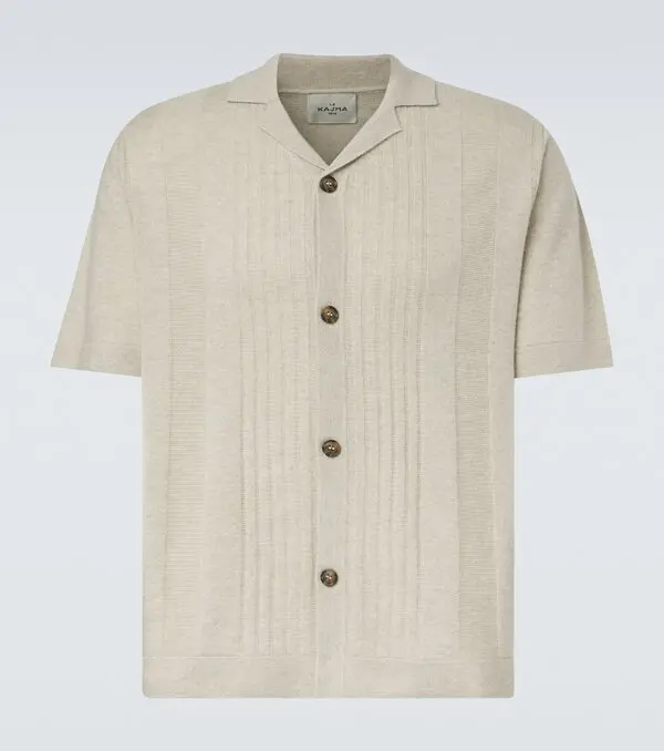 Le Kasha Gerone Knitted Cashmere Polo Shirt - Grey