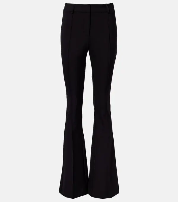 Veronica Beard Hibiscus High-rise Flared Trousers - Black