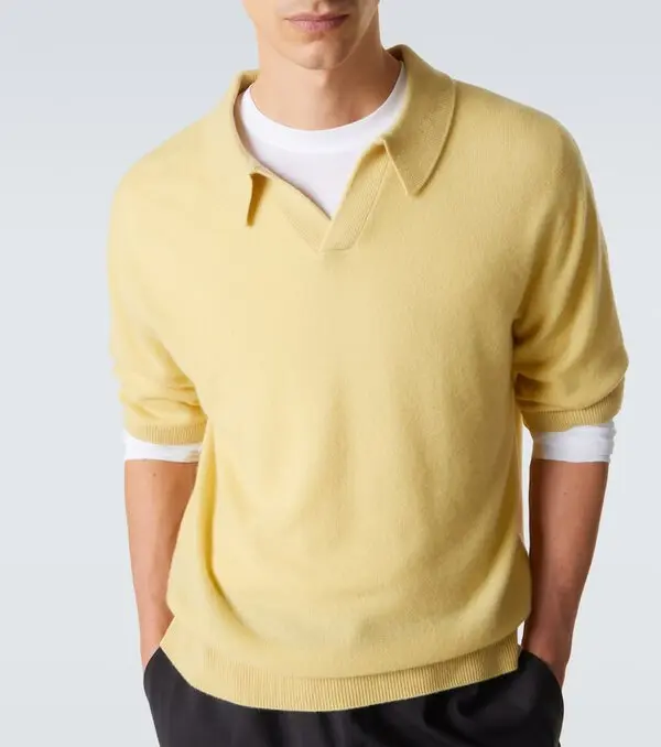 Le Kasha Bale Cashmere Polo Sweater - Yellow