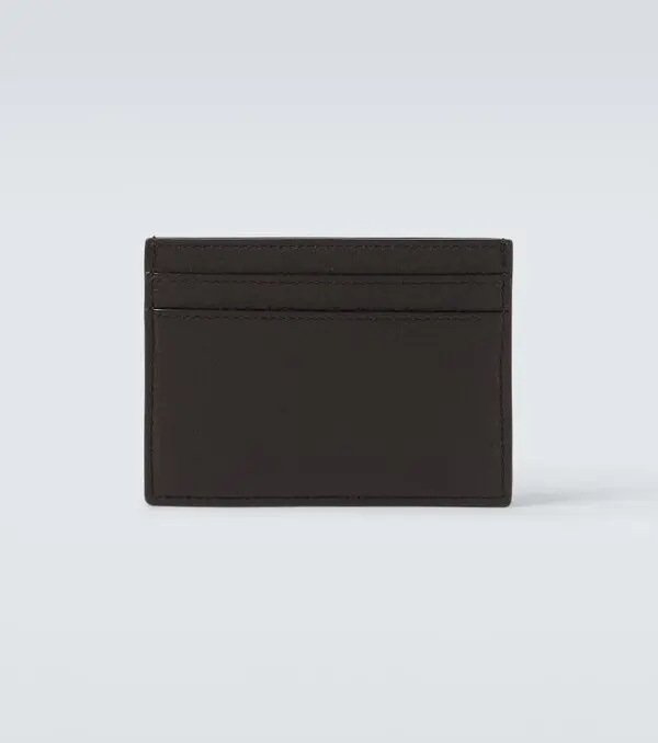 Saint Laurent Cassandre Leather Card Holder - Brown
