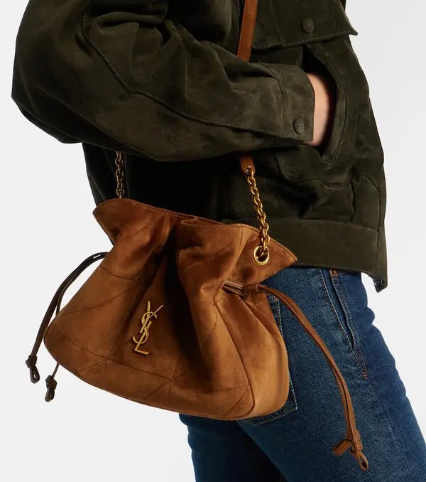 Saint Laurent Jamie Small Suede Shoulder Bag - Brown