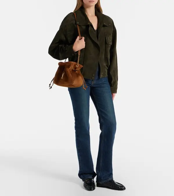 Saint Laurent Jamie Small Suede Shoulder Bag - Brown