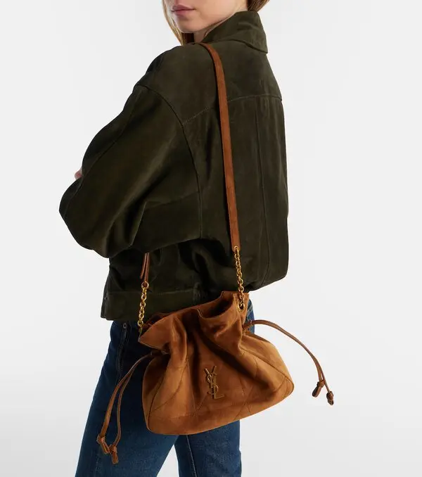 Saint Laurent Jamie Small Suede Shoulder Bag - Brown