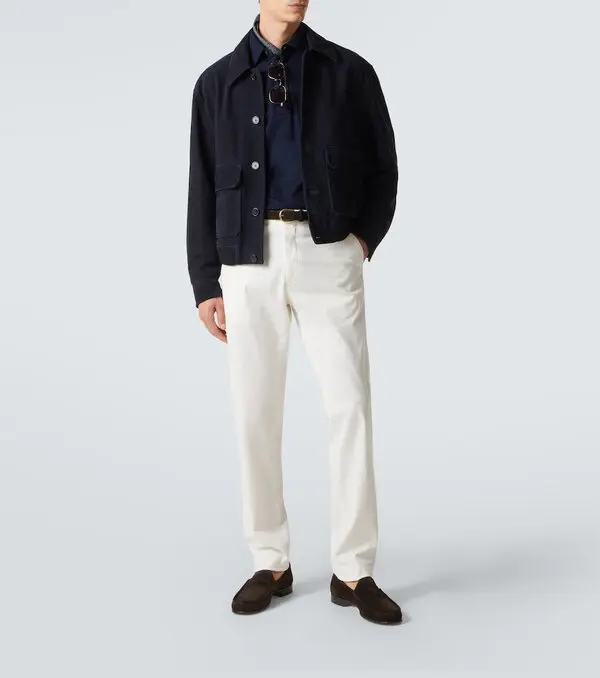 Ralph Lauren Purple Label Cotton And Cashmere Polo Shirt - Blue