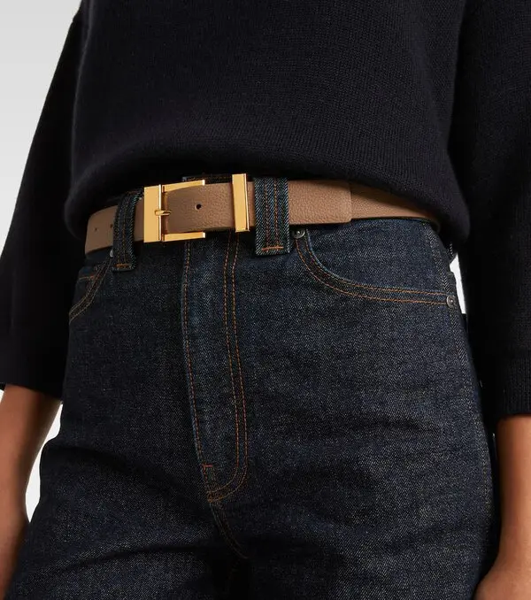 Khaite Manhattan Leather Belt - Brown