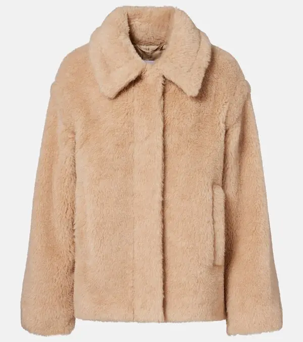 Max Mara Tritone Cropped Teddy Jacket - Beige