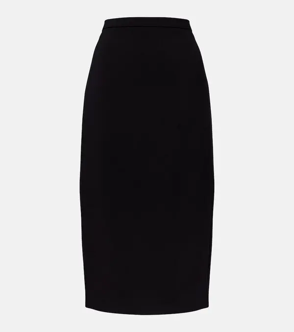 Max Mara Otre Wool Midi Skirt - Black