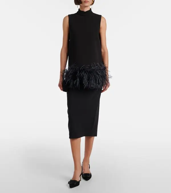 Max Mara Otre Wool Midi Skirt - Black