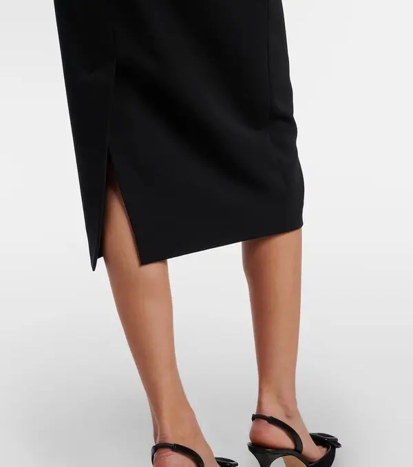 Max Mara Otre Wool Midi Skirt - Black