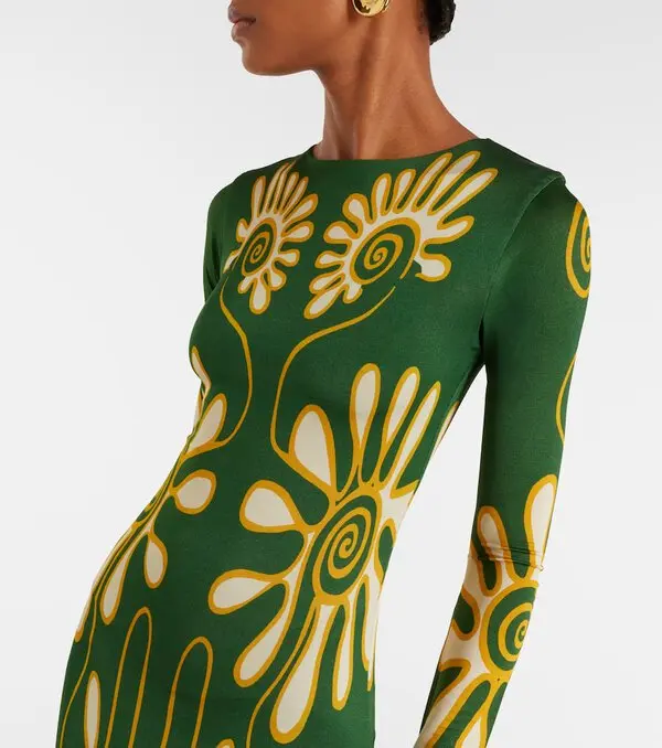 CALA DE LA CRUZ Amay Printed Maxi Dress