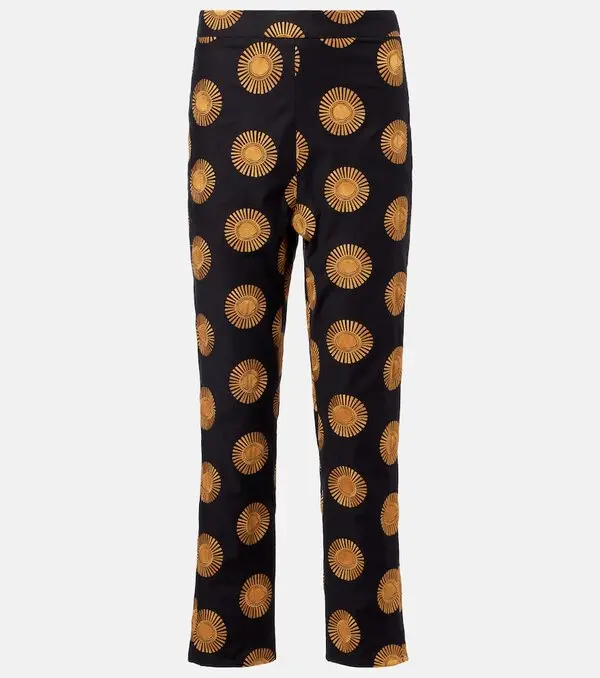 CALA DE LA CRUZ Isola Printed Straight Pants - Black