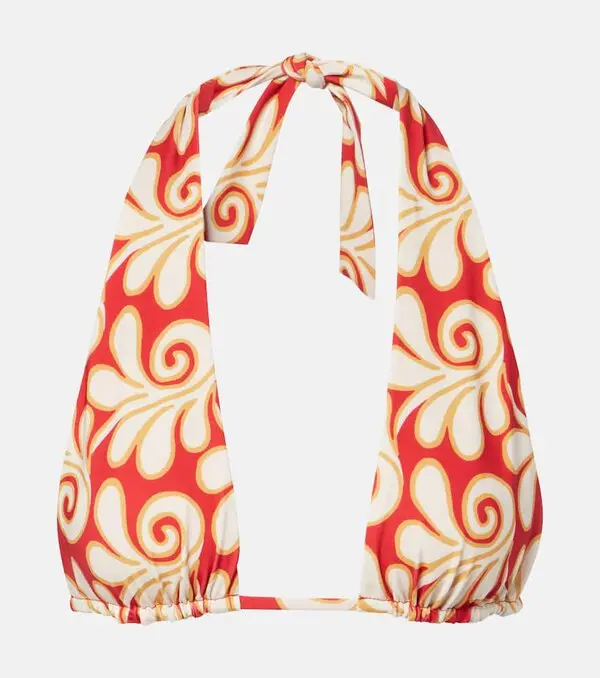 CALA DE LA CRUZ Priscilla Printed Bikini Top - Red