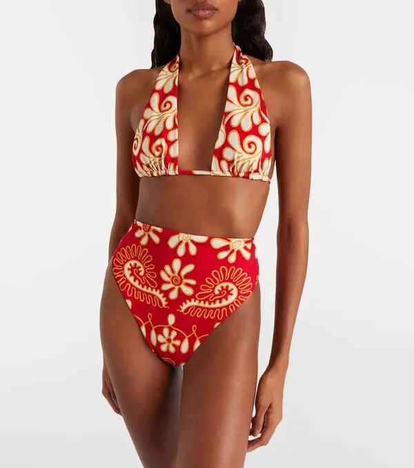 CALA DE LA CRUZ Priscilla Printed Bikini Top