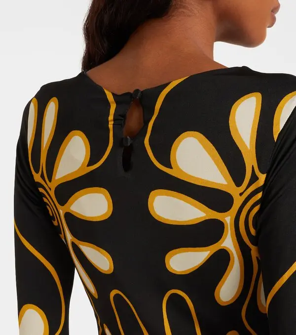 CALA DE LA CRUZ Maisha Printed Jersey Minidress - Black