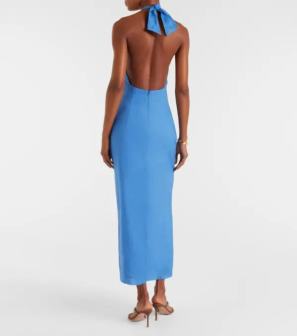 CALA DE LA CRUZ Orly Cutout Linen Maxi Dress