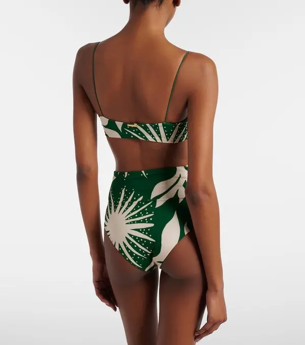 CALA DE LA CRUZ Isla Printed Bikini Top - Green