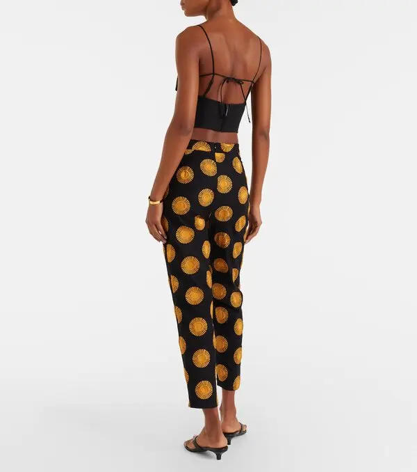 CALA DE LA CRUZ Imperia Linen Crop Top - Black