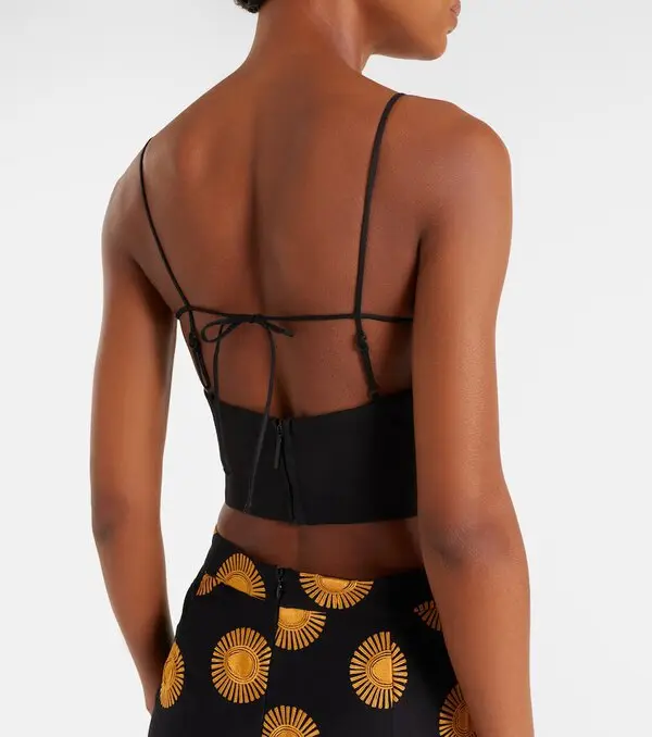 CALA DE LA CRUZ Imperia Linen Crop Top - Black