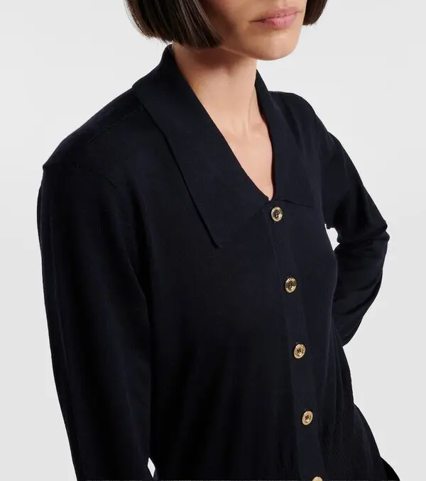 FRAME Wool Polo Dress - Blue