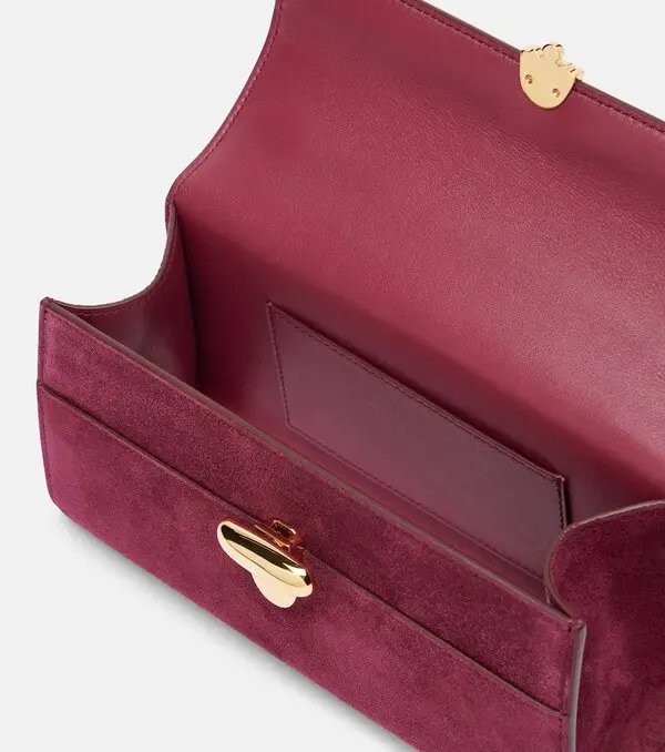Savette Symmetry Suede Crossbody Bag - Purple