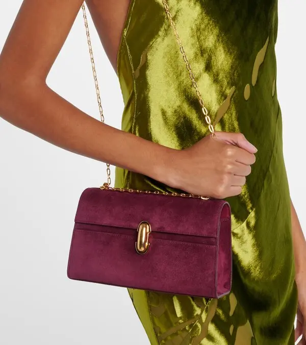Savette Symmetry Suede Crossbody Bag - Purple