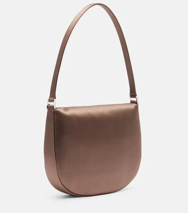 Savette Tondo Small Satin Shoulder Bag - Brown