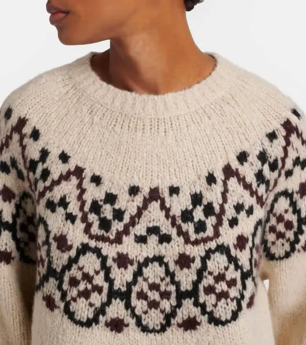 NILI LOTAN Chrissy Fair Isle Jacquard Sweater - Beige