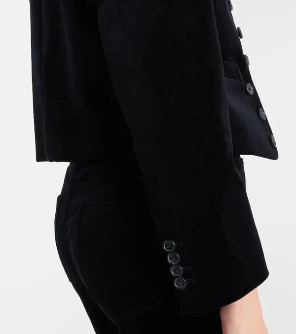 NILI LOTAN Patti Cotton Velvet Jacket - Black