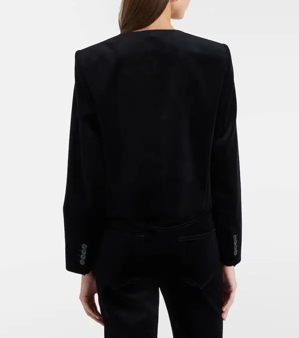 NILI LOTAN Patti Cotton Velvet Jacket - Black