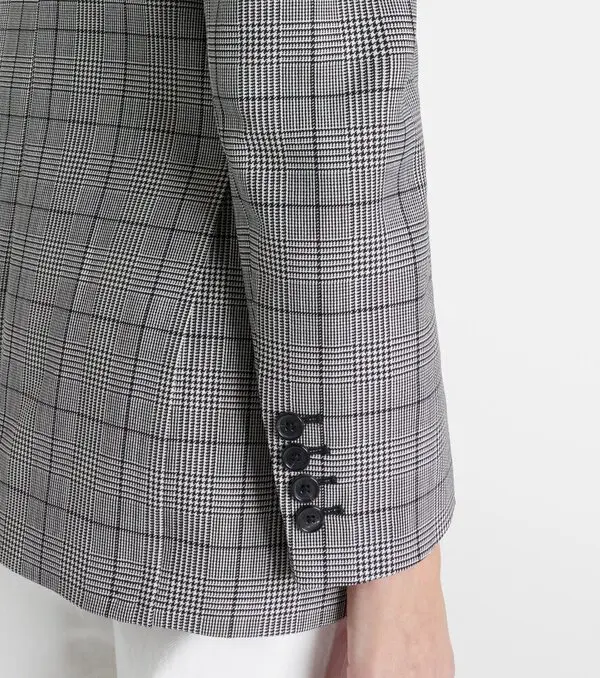 NILI LOTAN Weston Plaid Virgin Wool Blazer