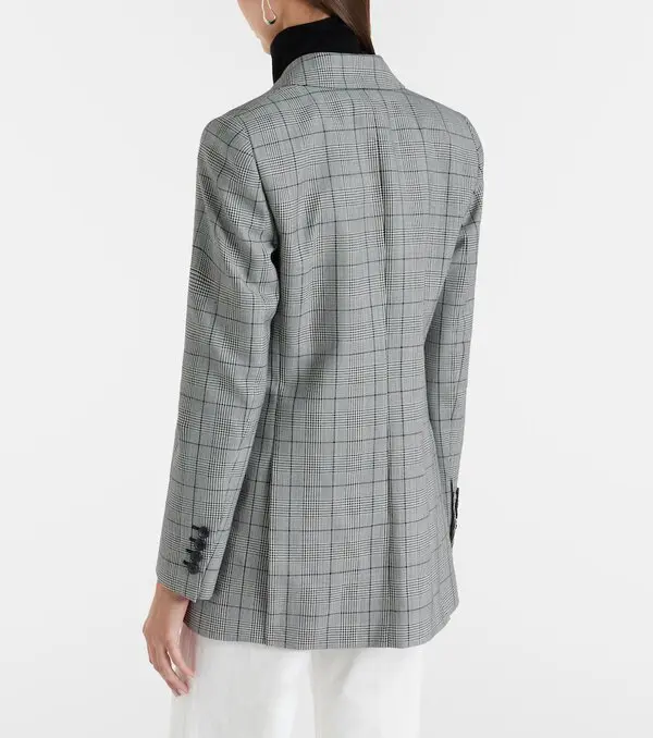 NILI LOTAN Weston Plaid Virgin Wool Blazer