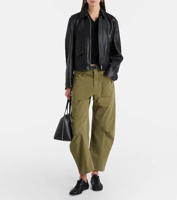NILI LOTAN Shon Barrel-leg Pants - Green