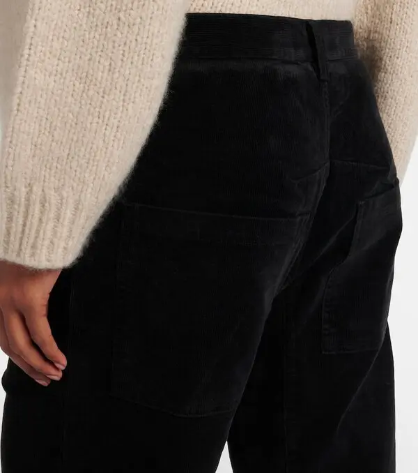 NILI LOTAN Shon Cotton-blend Barrel-leg Pants - Black