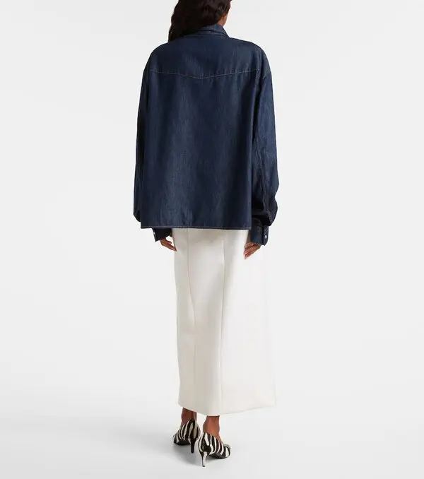 Khaite Grenon Asymmetric Denim Shirt - Blue