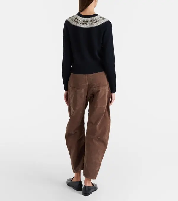 NILI LOTAN Shon Corduroy Barrel-leg Pants - Brown