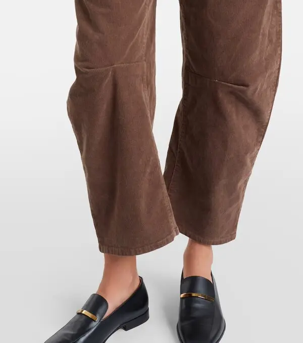 NILI LOTAN Shon Corduroy Barrel-leg Pants - Brown