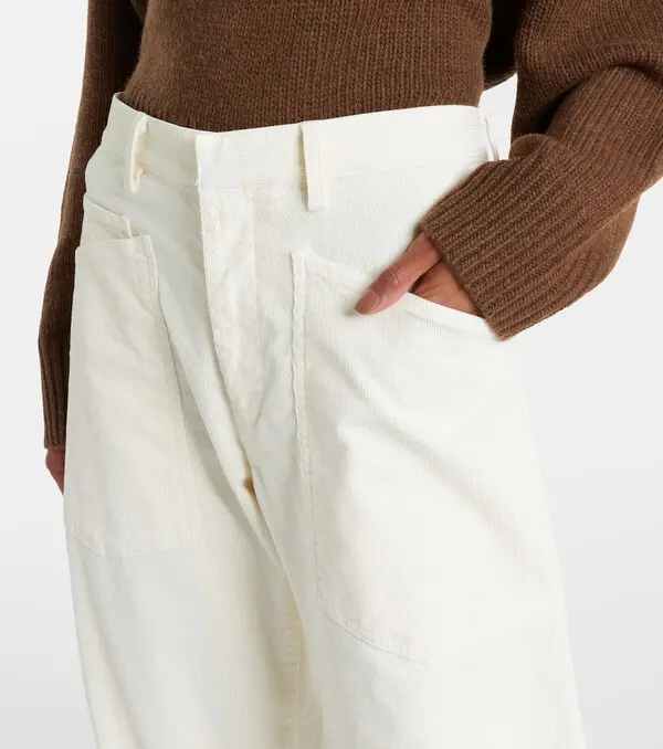 NILI LOTAN Shon Corduroy Pants - White