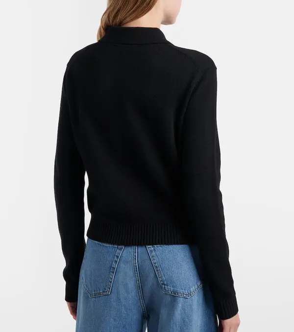 Givenchy Logo Wool And Cashmere Polo Sweater - Black