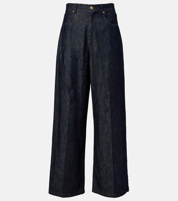 Max Mara Lavinia High-rise Wide-leg Jeans - Blue