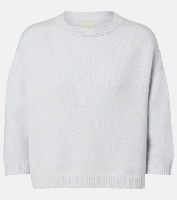 Khaite Sabina Cropped Cashmere Sweater - Blue