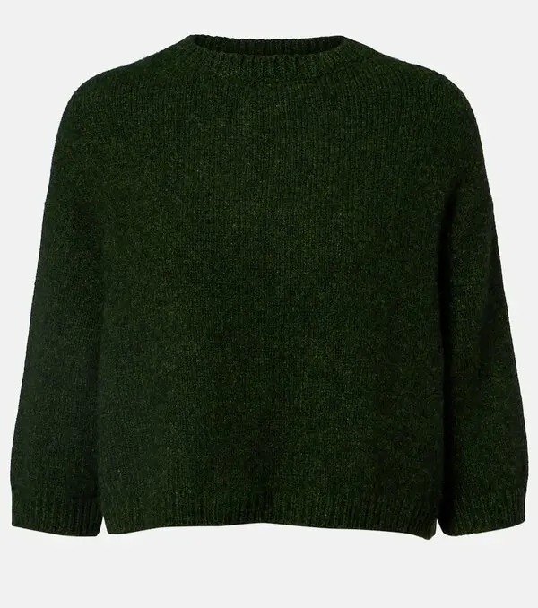 Khaite Sabina Cropped Cashmere Sweater - Green