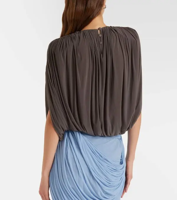 Magda Butrym Draped Jersey Top - Brown