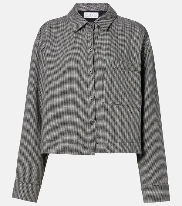 Velvet By Graham & Spencer Adeline Houndstooth Cotton Shirt