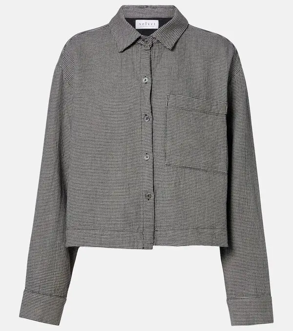 Velvet By Graham & Spencer Adeline Houndstooth Cotton Shirt