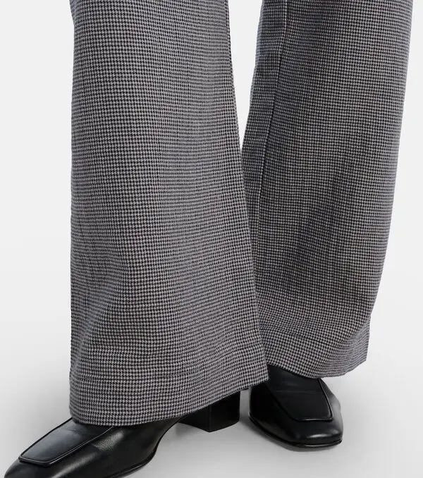 Velvet By Graham & Spencer Houndstooth Cotton Wide-leg Pants