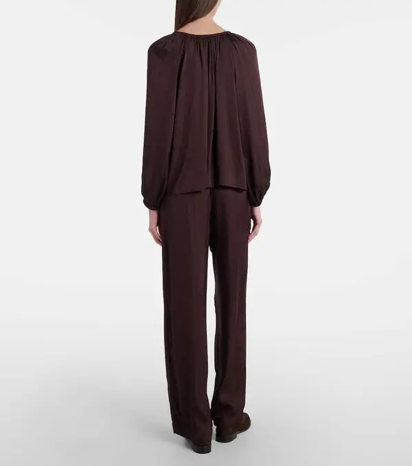 Velvet By Graham & Spencer Larkin Wide-leg Trousers - Brown