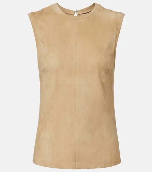 Stouls Miuccia Suede Sleeveless Top - Beige