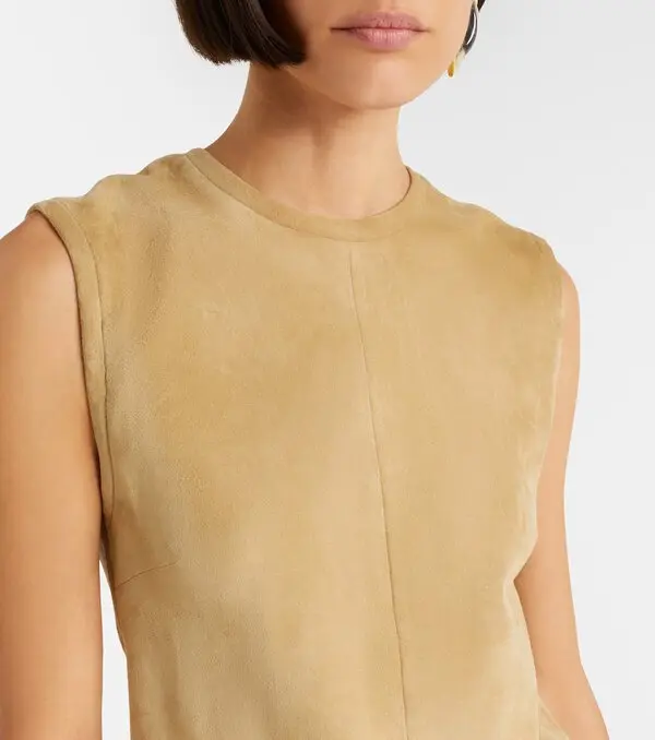 Stouls Miuccia Suede Sleeveless Top - Beige