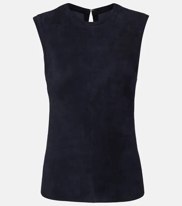 Stouls Miuccia Suede Sleeveless Top - Blue