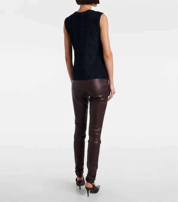 Stouls Miuccia Suede Sleeveless Top - Blue